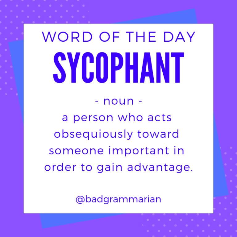 Word of the Day: sycophant